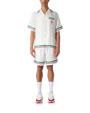 Casablanca Tennis Club Check Silk Shirt
