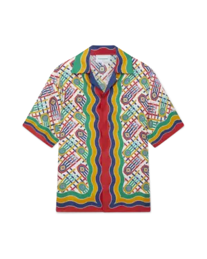 Casablanca Tennis Monogram Silk Shirt - Red