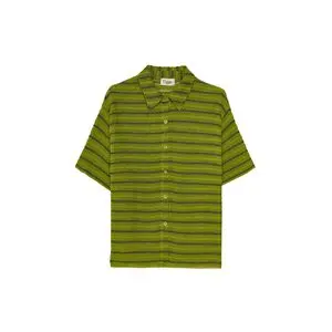 THISISU COLLECTION Solea Striped Knit Beachwear Shirt - Green