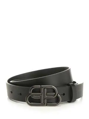 Balenciaga Slim Bb Belt - Black