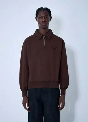 Prada Logo Motif Sweatshirt - Brown