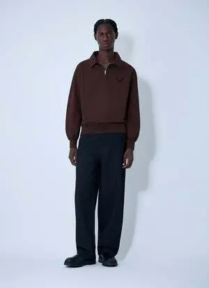 Prada Logo Motif Sweatshirt - Brown