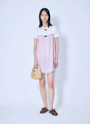 Miu Miu Wisteria Chiffon Mini Dress - Multicolor