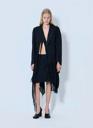 Yohji Yamamoto Single-breasted Blazer With Frayed Hem
