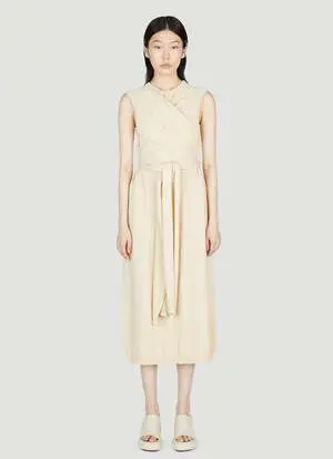 LEMAIRE Knotted Cotton Crepe Dress - Cream