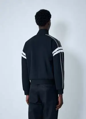 WALES BONNER Leather Logo Motif Bomber Jacket