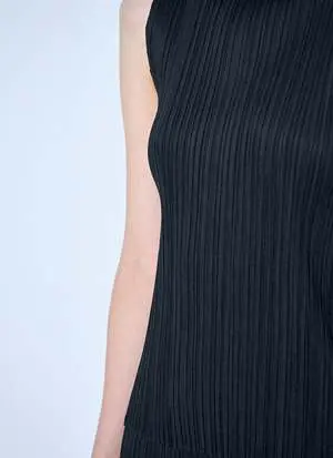 Issey Miyake Sleeveless Ribbed High-neck Top - Black