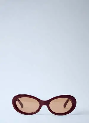Dries Van Noten DRIES VAN NOTEN Oval Acetate Sunglasses Red