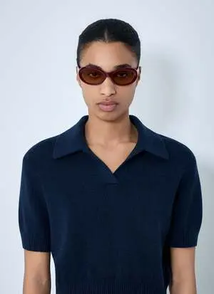 Dries Van Noten Oval Acetate Sunglasses - Red