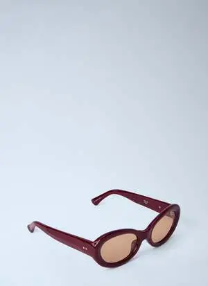 Dries Van Noten Oval Acetate Sunglasses - Red