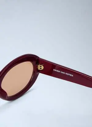 Dries Van Noten Oval Acetate Sunglasses - Red