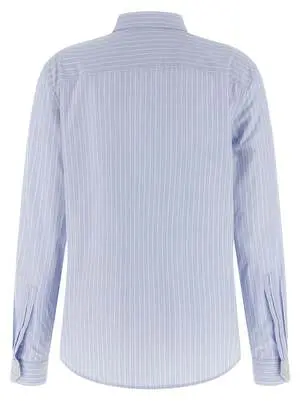 Saint Laurent Cassandre Embroidered Cotton-linen Blend Shirt