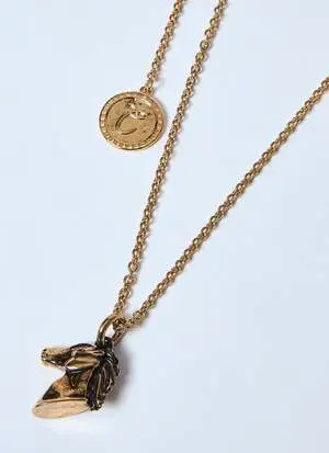 Chloé Double-chain Necklace With Pendants - Gold
