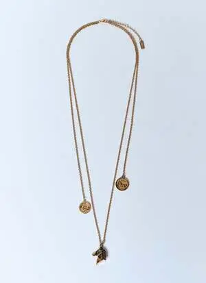 Chloé Double-chain Necklace With Pendants - Gold