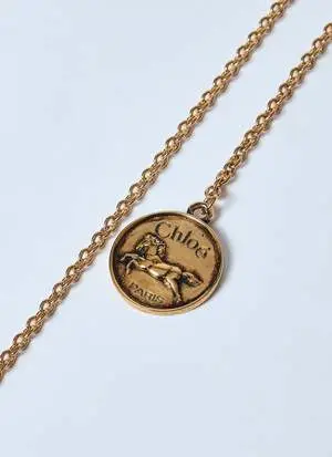 Chloé Double-chain Necklace With Pendants - Gold