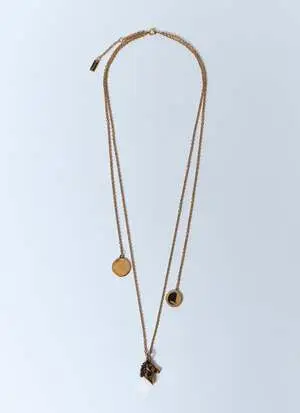 Chloé Double-chain Necklace With Pendants - Gold