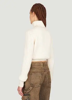 Dolce & Gabbana Cropped Ribbed Wool Rollneck Sweater