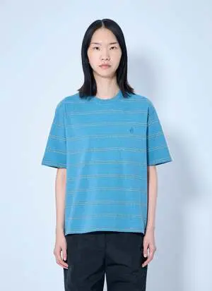 JIL SANDER Striped Crewneck T-shirt - Blue