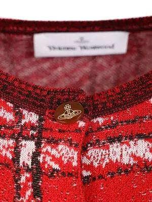 VIVIENNE WESTWOOD Scribble Check Wool-blend Cardigan