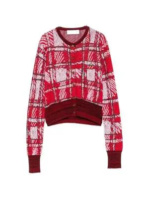 VIVIENNE WESTWOOD Scribble Check Wool-blend Cardigan