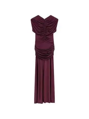 SELF-PORTRAIT Shirred Midi Dress - Multicolor