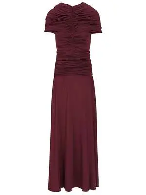 SELF-PORTRAIT Shirred Midi Dress - Multicolor