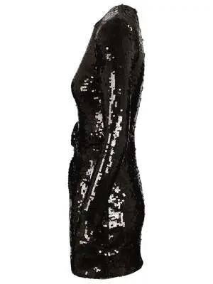 ROTATE BY BIRGER CHRISTENSEN Sequined Mini Dress - Black