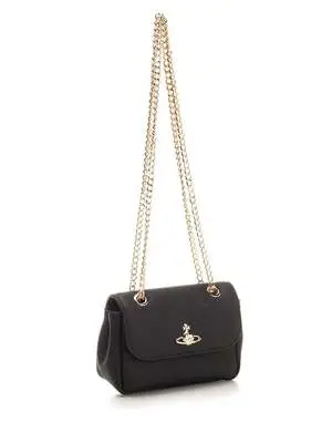 VIVIENNE WESTWOOD Leather Shoulder Bag With Gold Chain