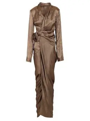 Rick Owens Wrap Gown Dress - Brown