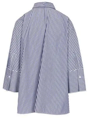 Max Mara Striped Cotton Shirt With Kimono Sleeves