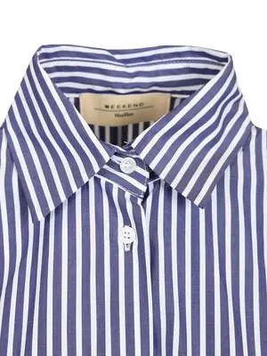 Max Mara Striped Cotton Shirt With Kimono Sleeves