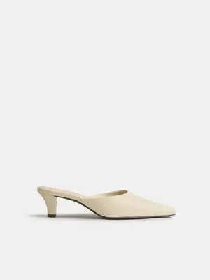 REFORMATION Jeanne Heeled Mule - Ivory