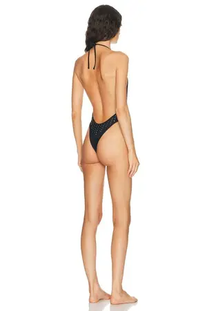 HAELO Embellished Halterneck One Piece Swimsuit