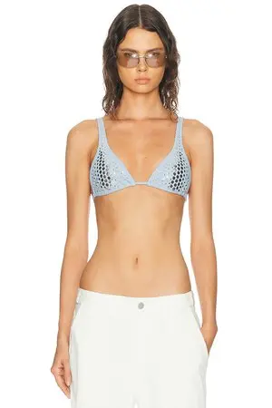 HAELO Studded Triangle Bikini Top - Slate