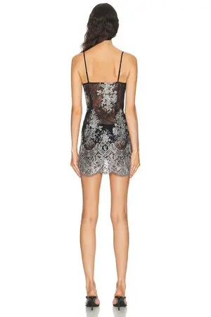 HAELO Metallic Slip Dress