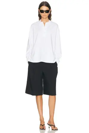 Sprwmn Long Sleeve Oversized Polo Tee
