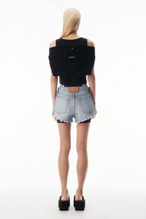 Alexander Wang Layered Tank With Tie-front Sweater Detail - Black