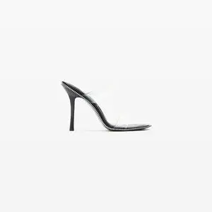 Alexander Wang Nova 105mm Double Strap Zipper Sandal - Black
