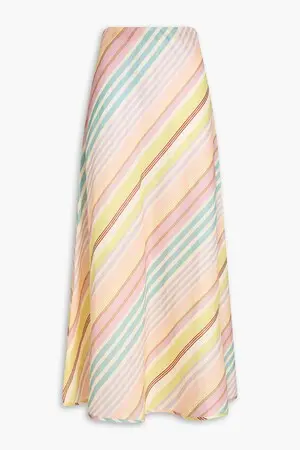 Zimmermann Striped Linen Maxi Skirt - Multicolor