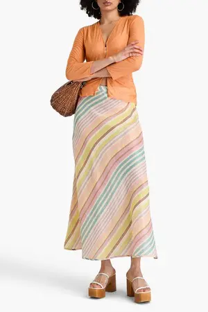 Zimmermann Striped Linen Maxi Skirt