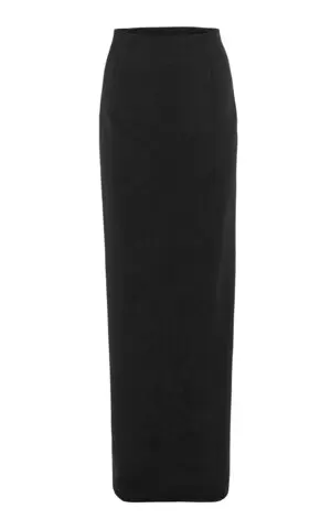 Carolina Herrera Mid-rise Stretch Wool Tailoring Column Skirt - Black