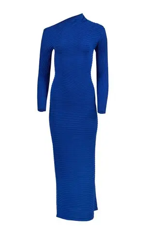 Carolina Herrera Asymmetric Sheer Milano Viscose Dress