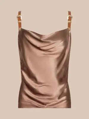 L'Agence Lux Silk Buckle-strap Camisole