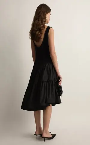 Posse Dean Drop-waist Velvet Midi Dress