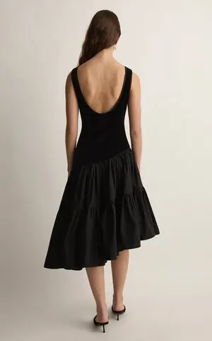 Posse Dean Drop-waist Velvet Midi Dress