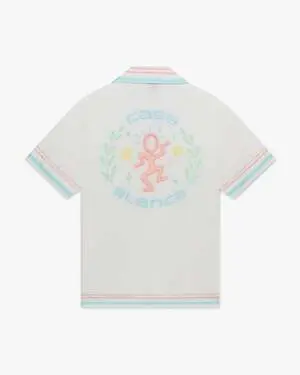 Casablanca Dance Joy Short Sleeve Silk Shirt - Multicolor