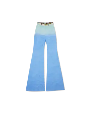 Casablanca Voyage Dans Les Nuages 70's Printed Denim Flare Jeans - Multicolor