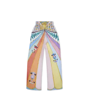 Casablanca La Course Ideale Printed Silk Trouser