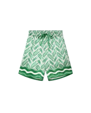 Casablanca Monogram Silk Shorts - Multicolor
