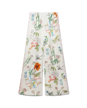 Casablanca Ping Pong Fleurie Jour Silk Trousers
